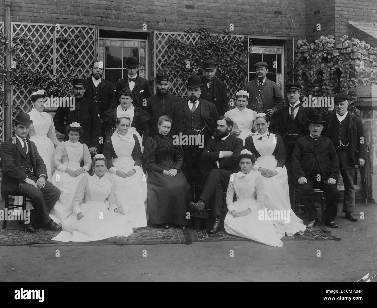 Staff, Wolverhampton Union Workhouse, Wolverhampton, circa 1900. The ...