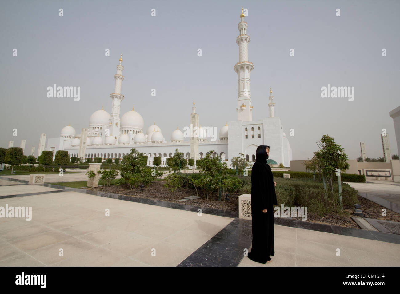 Female wearing hijab outside, The majestic Sheikh Zayed Grand Mosque ...