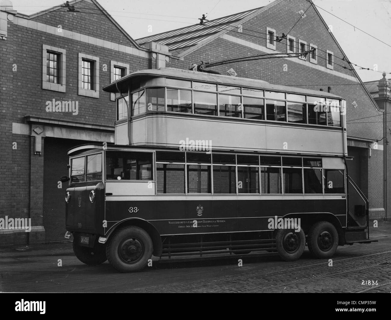 Trolleybus, Cleveland Road Bus Depot, Wolverhampton, 1920s. A ...