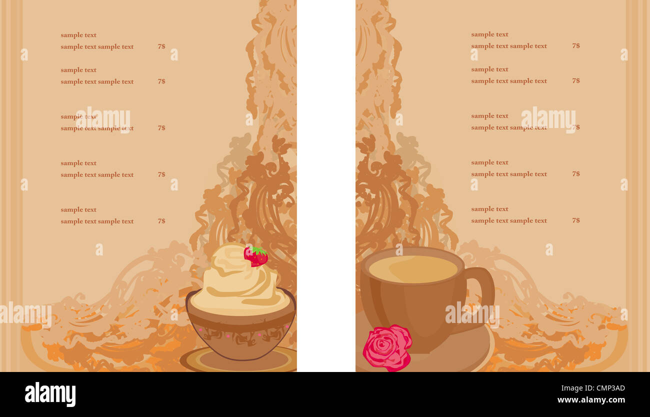 menu coffee shop set Stock Photo - Alamy