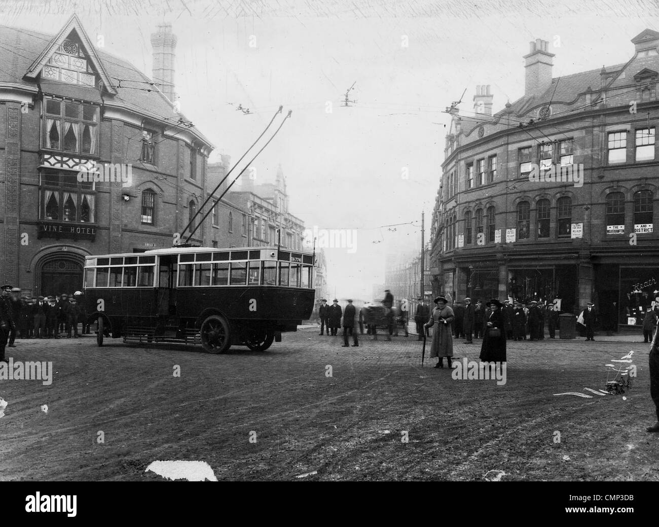 First Trolleybus, Broad Street, Wolverhampton, 8675. One of the first ...