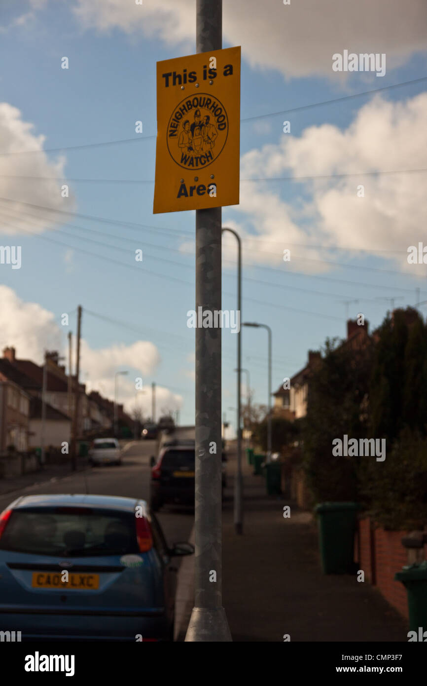 neighbourhood watch area sign on lampost Stock Photo - Alamy