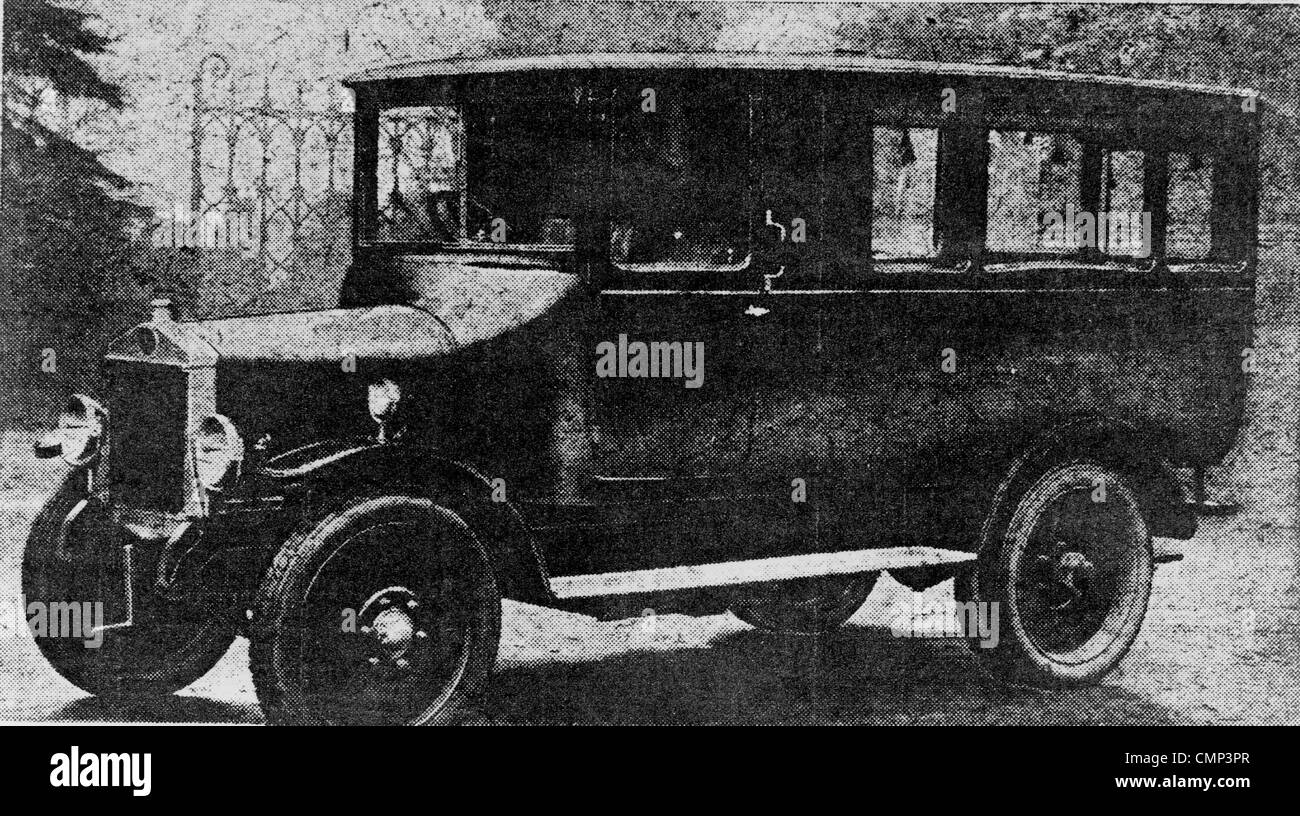 Hearse, Wolverhampton, 1925. A hearse with pneumatic tyres. The body ...