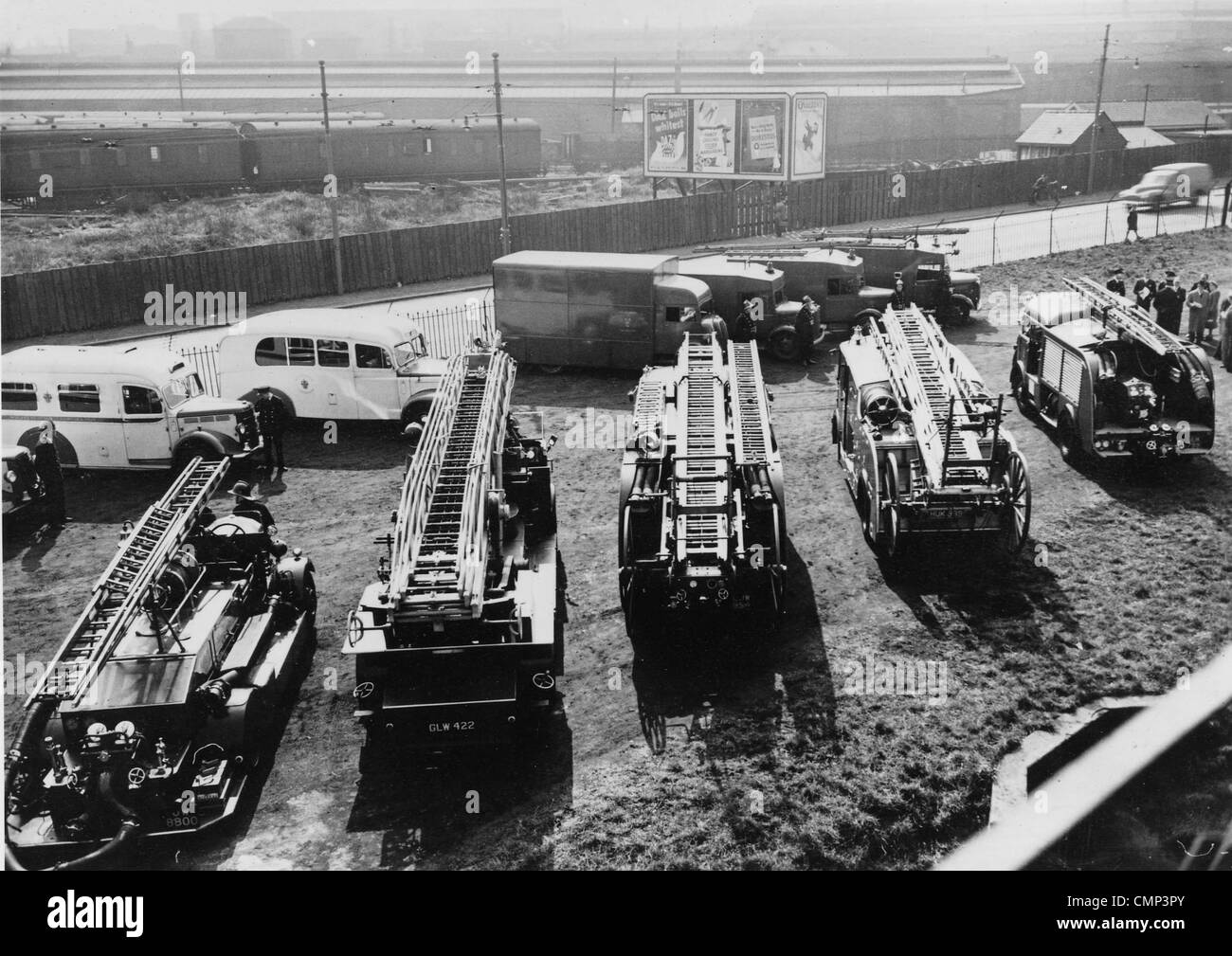 Fire Engines, Wolverhampton Fire Brigade, Mid 20th cent. A group of ...