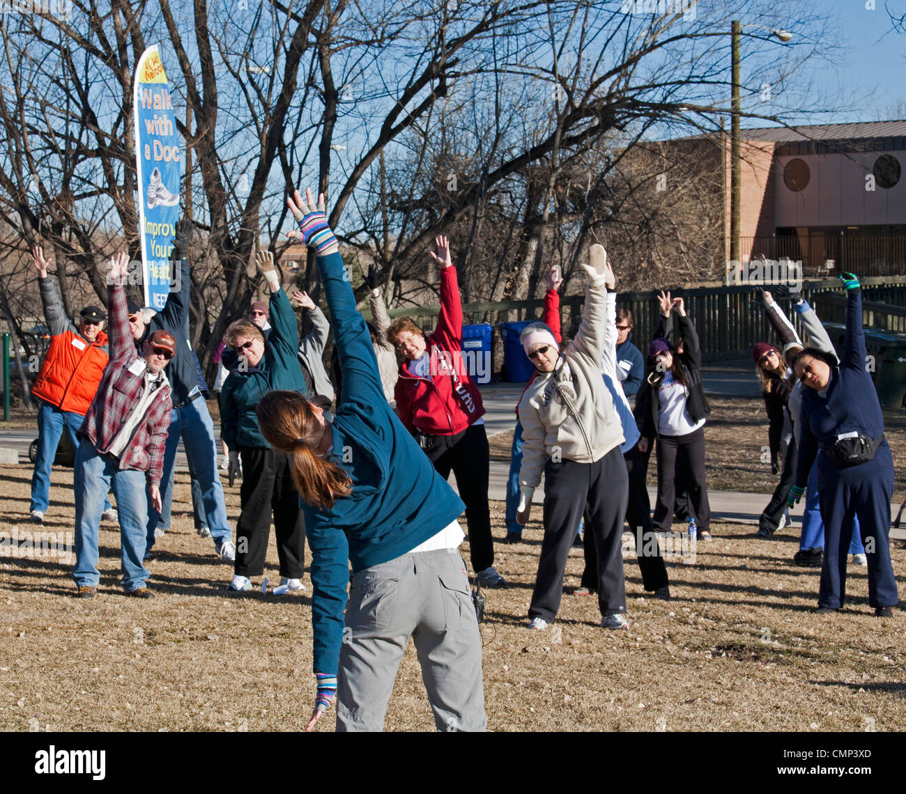 Participants in the "Walk with a Doc" exercise program Stock Photo - Alamy