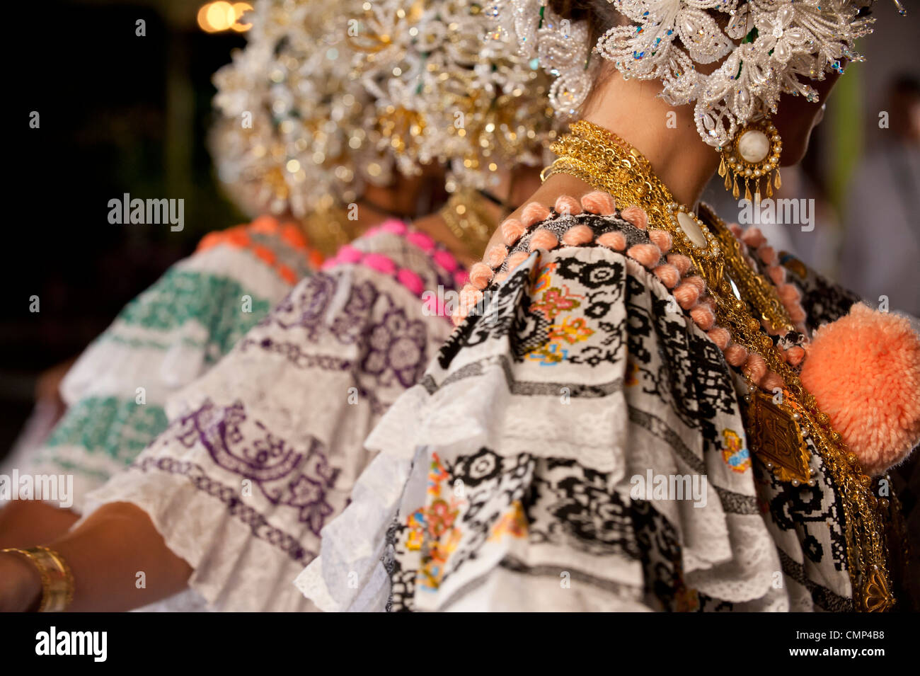 Detail of traditional panamanian dress the pollera Stock Photo - Alamy