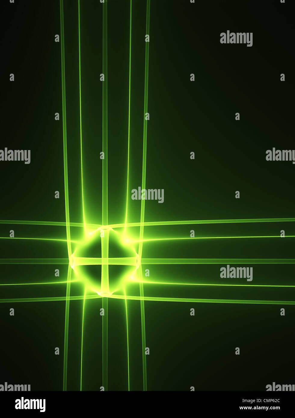 Cross shone by green light on black background Stock Photo - Alamy