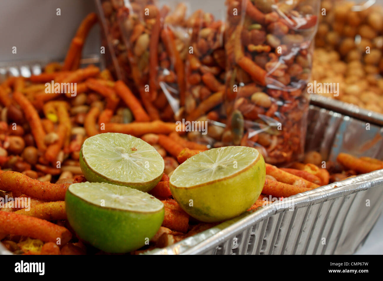 Food market display fried hi-res stock photography and images - Alamy