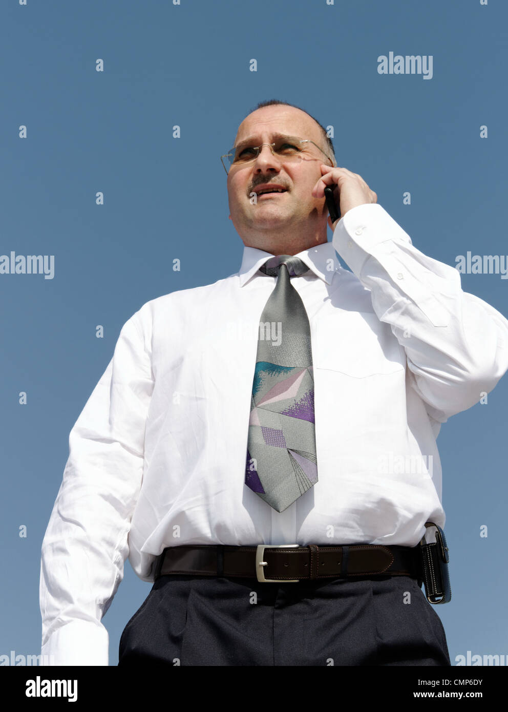 one businessman is calling a company Stock Photo - Alamy