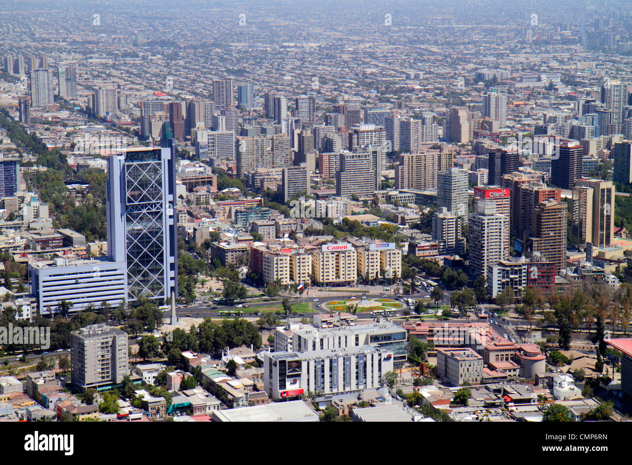 Santiago Chile,Cerro San Cristobal,Terraza Bellavista,view from ...