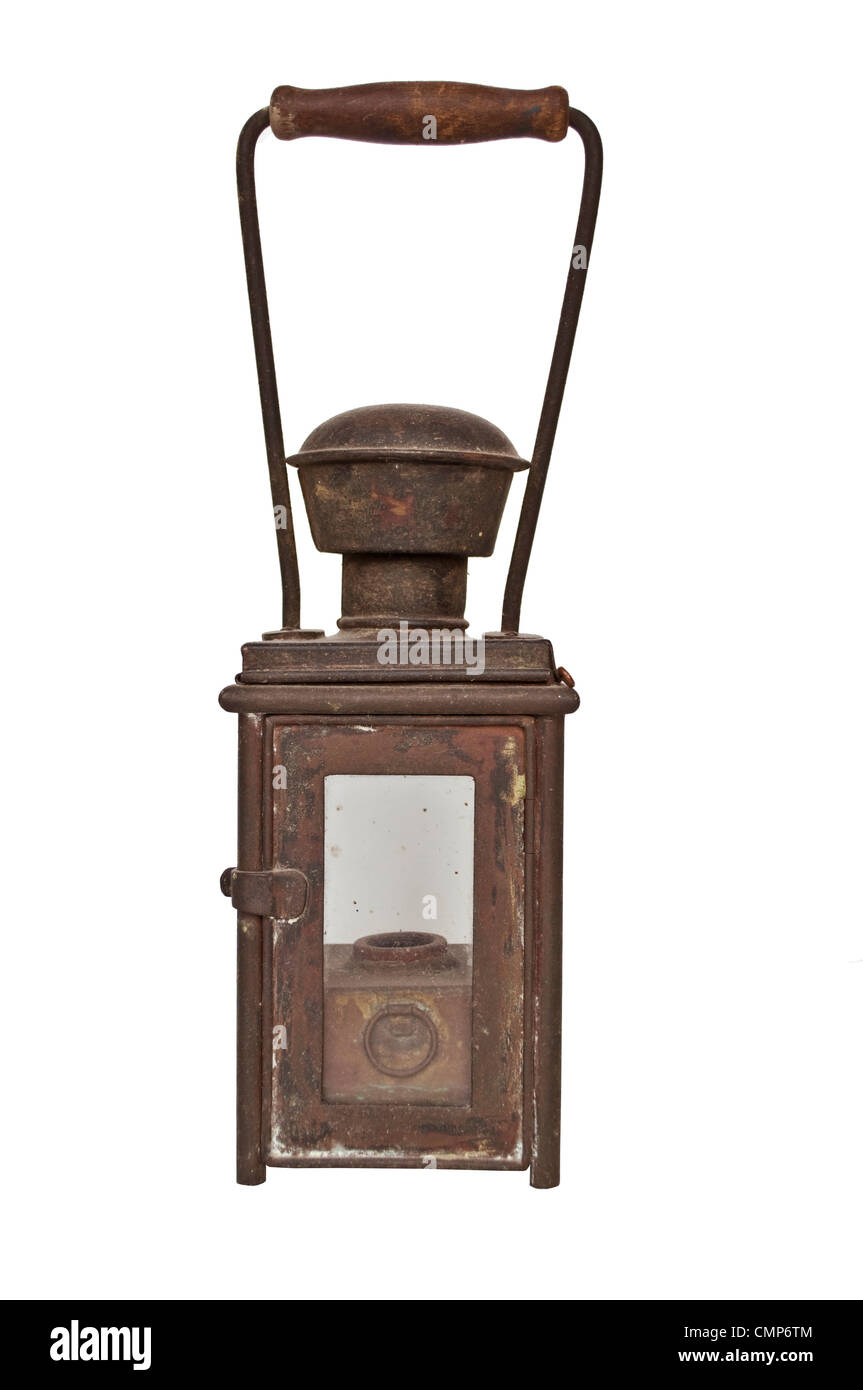 Antique gas lamp isolated on white background Stock Photo - Alamy