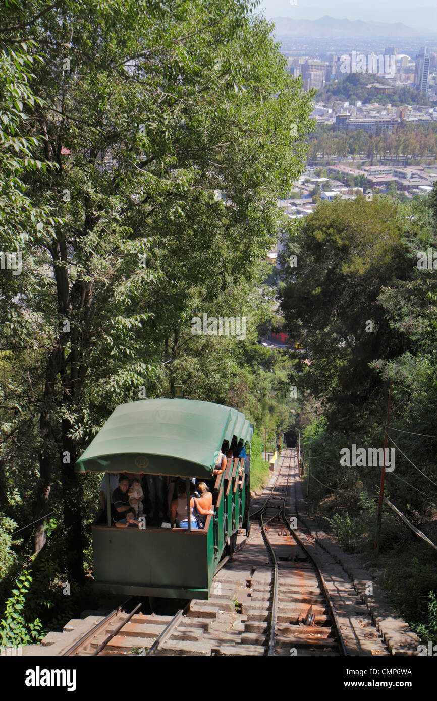 Santiago Chile,Cerro San Cristobal,Funicular,Parque Metropolitano,urban ...