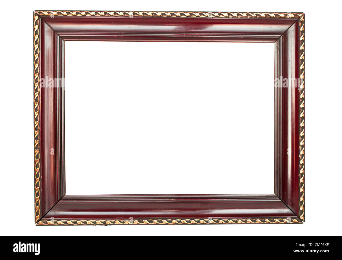 Empty antique wood frame isolated on white background Stock Photo - Alamy