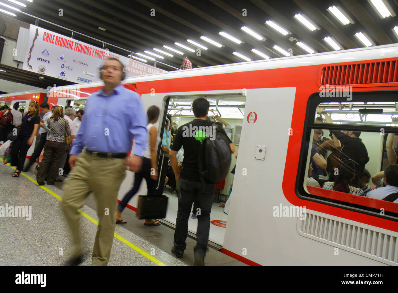 Santiago Chile,Providencia,Metro,subway,train,train,Baquadano Station ...