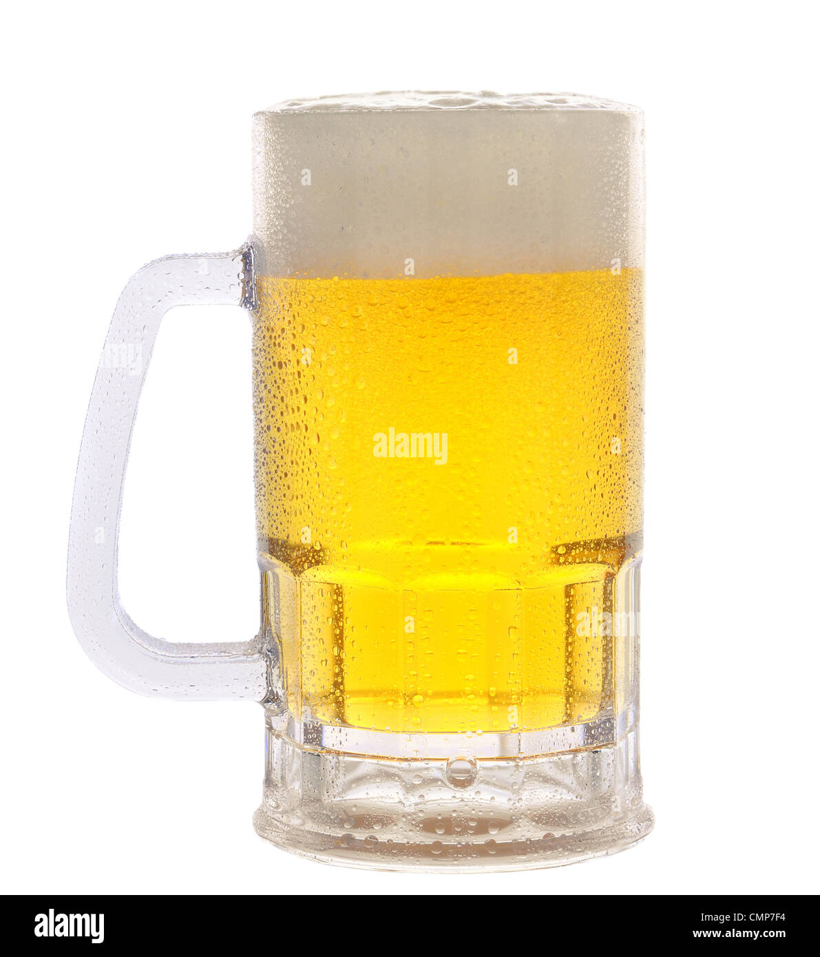 A cold frosty mug of beer on a white background Stock Photo - Alamy