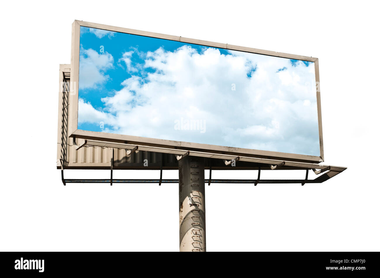 Billboard with reflection of blue sky Stock Photo - Alamy