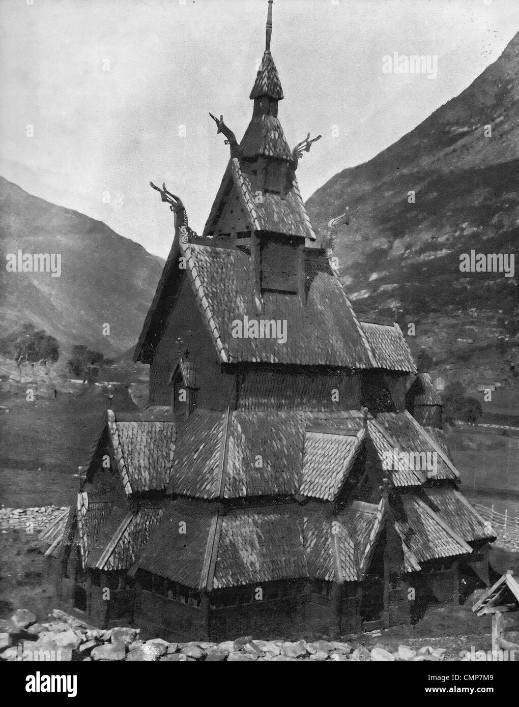 Borgund Church, Norway circa 1890 Stock Photo - Alamy