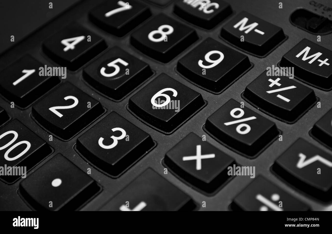 The big black calculator - keypad background close- up Stock Photo - Alamy