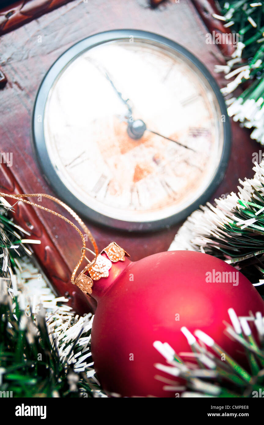 Christmas ornaments red clock hi-res stock photography and images - Alamy