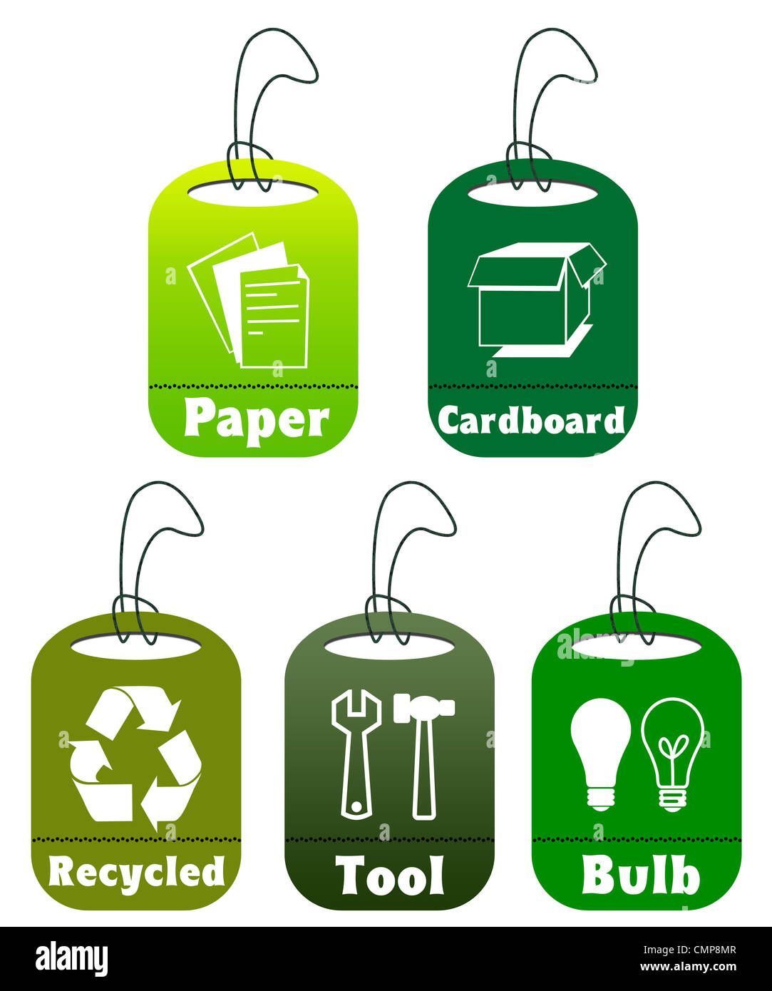 Ecology and recycle tags for environmental design Stock Photo - Alamy