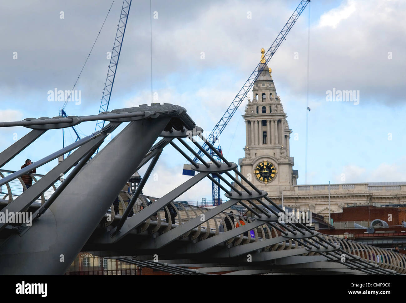 Millennium Bridge detail Stock Photo - Alamy