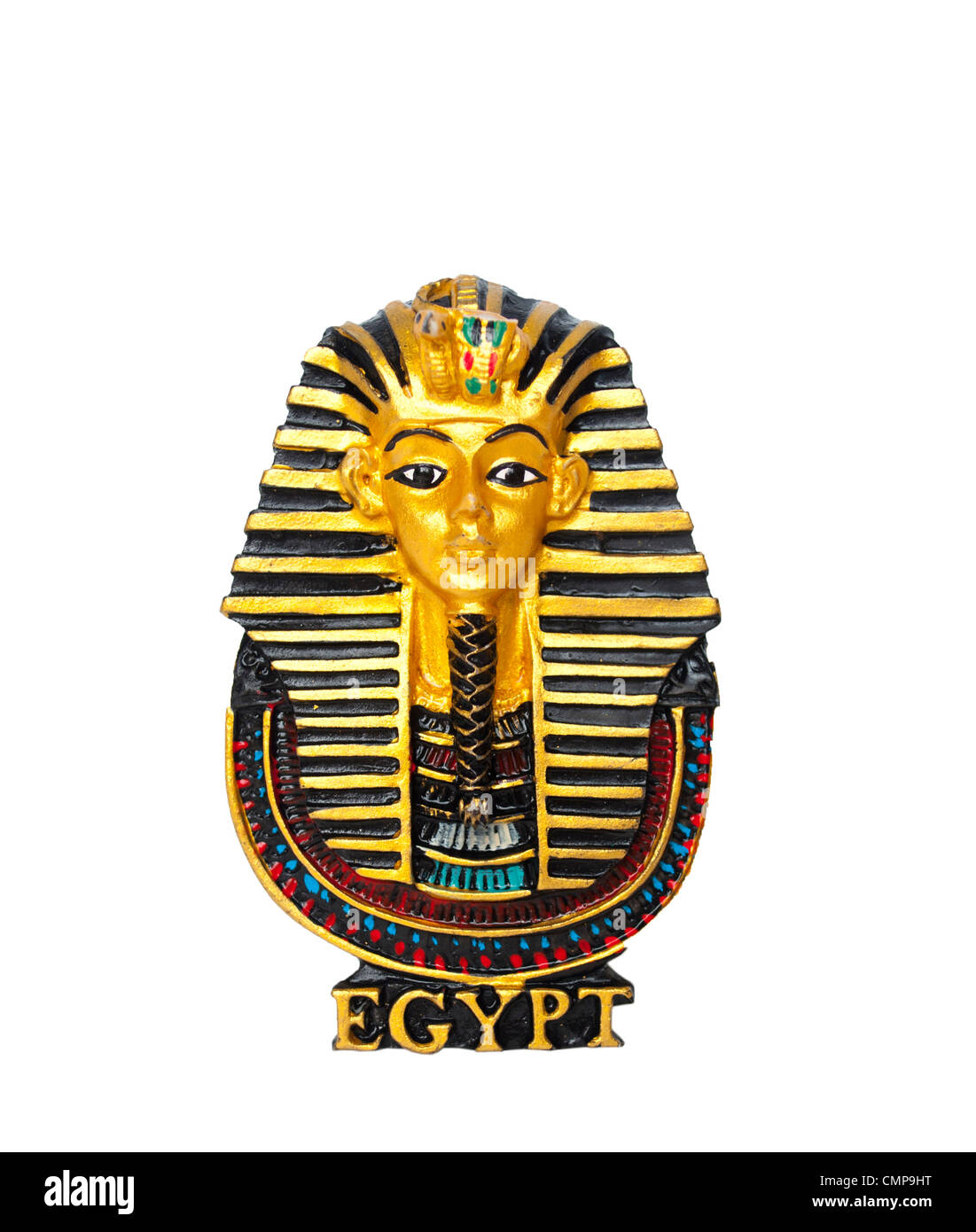 Egyptian golden pharaohs mask isolated on white - travel to Egypt ...