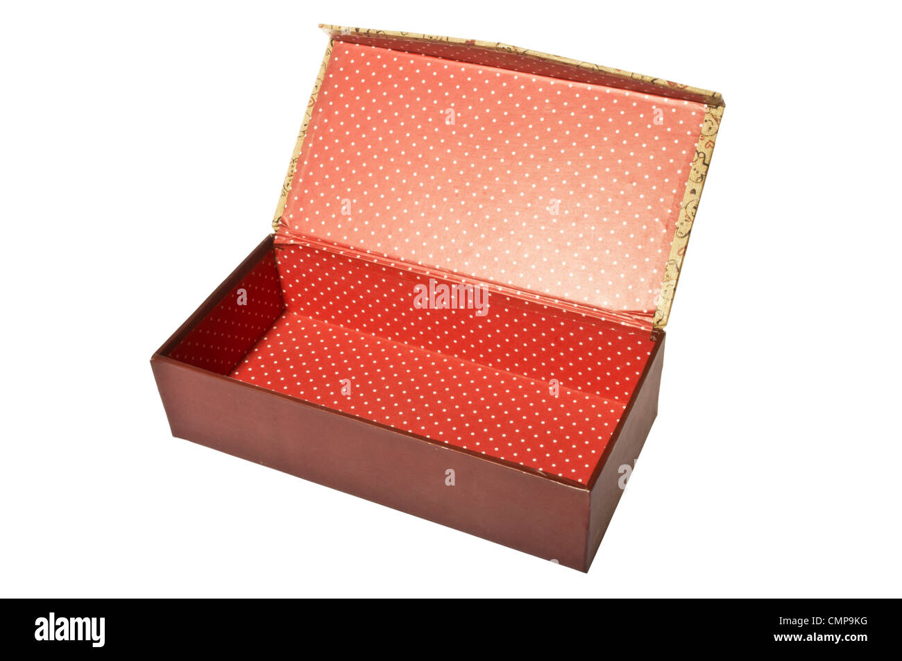 Empty red gift box isolated on white background Stock Photo - Alamy