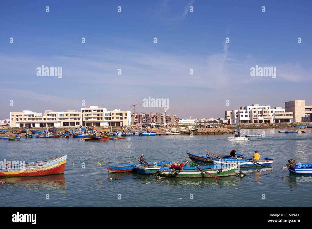 Looking across the river Bou Regreg from Rabat towards Salé Morocco. In ...