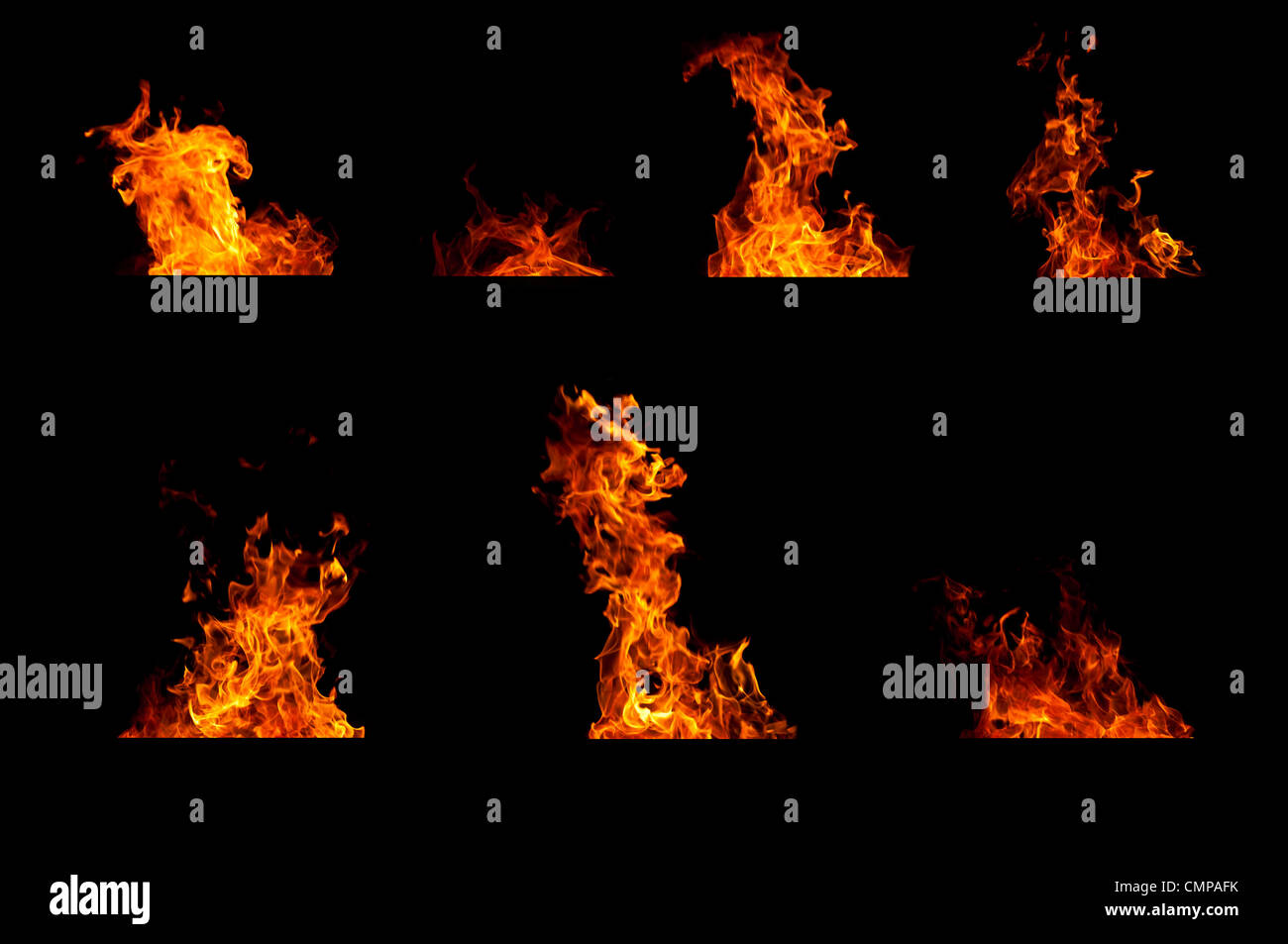 Fire flame set Stock Photo - Alamy