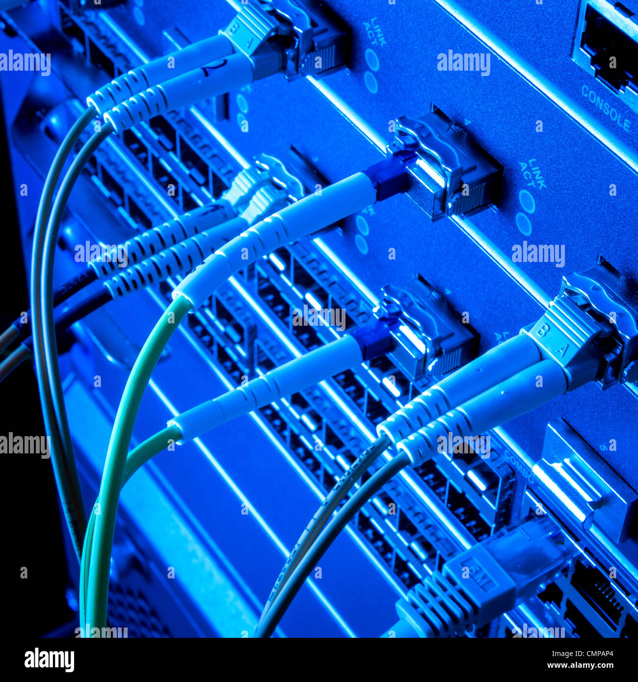 optic fiber cables connected to data center Stock Photo - Alamy