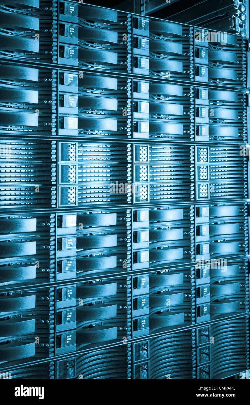 detail of data center with hard drives Stock Photo - Alamy