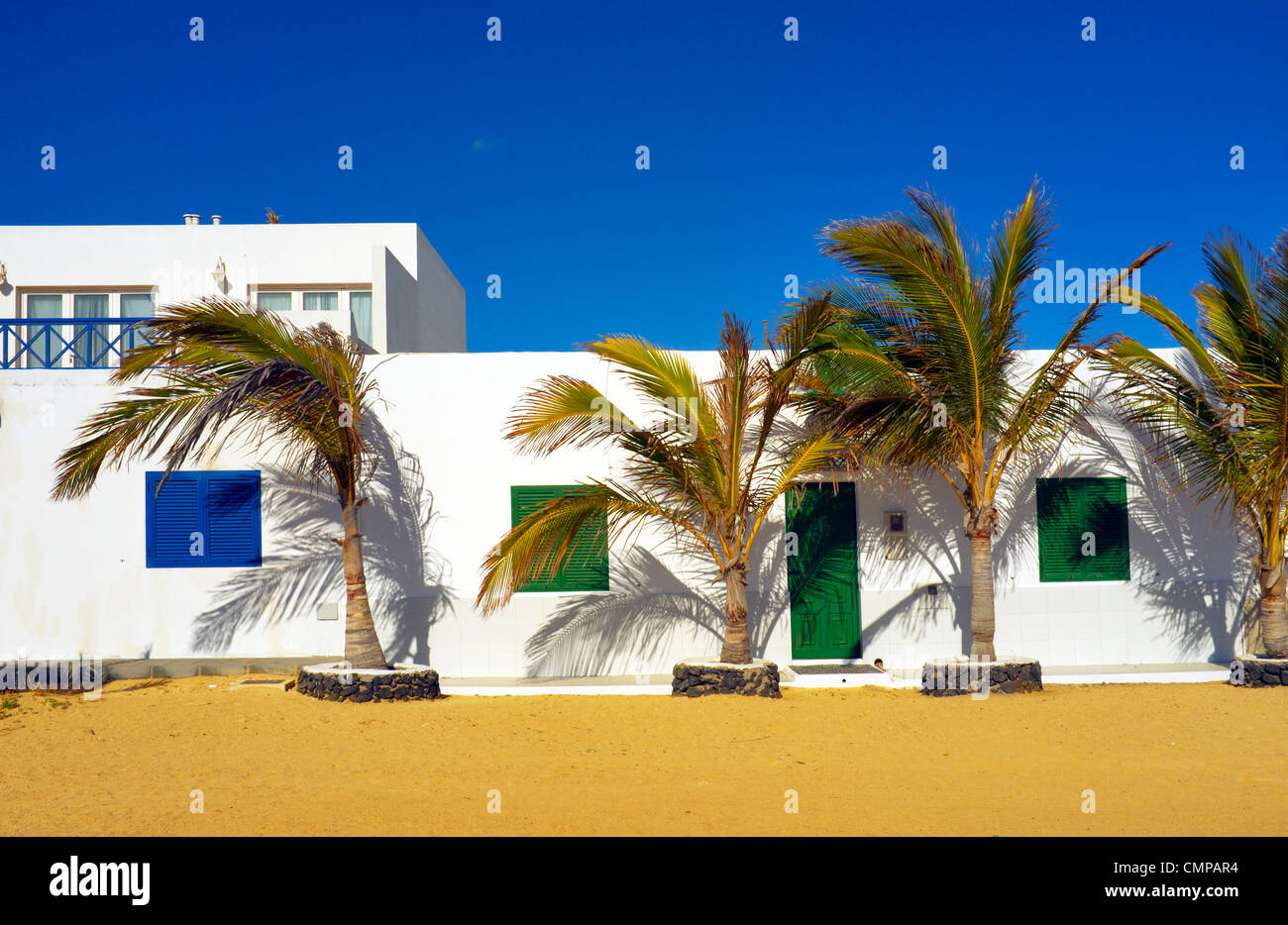 The main town of Caleta del Sebo on the island of La Graciosa which ...