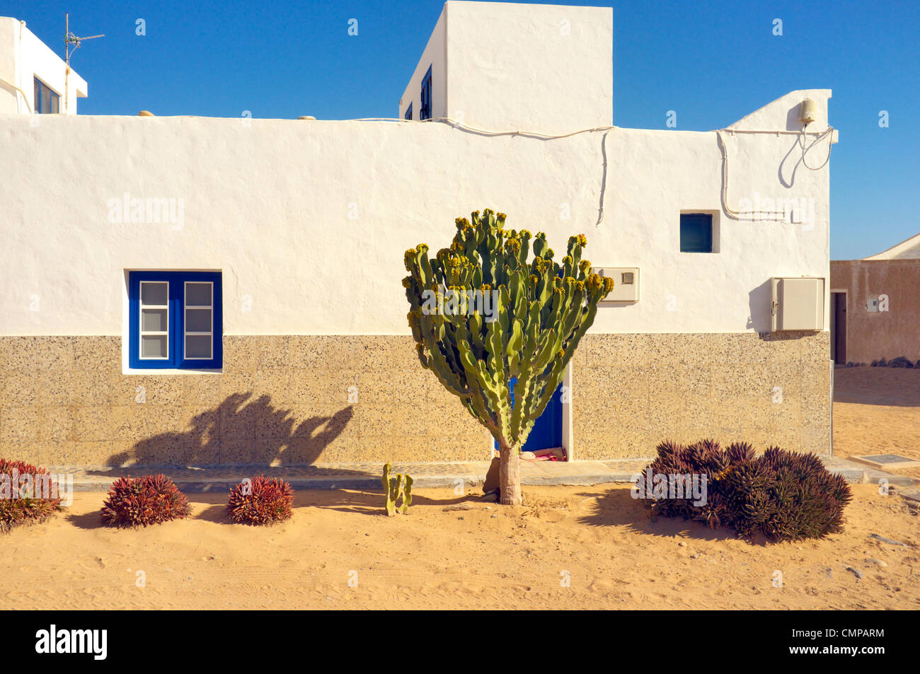 The main town of Caleta del Sebo on the island of La Graciosa which ...