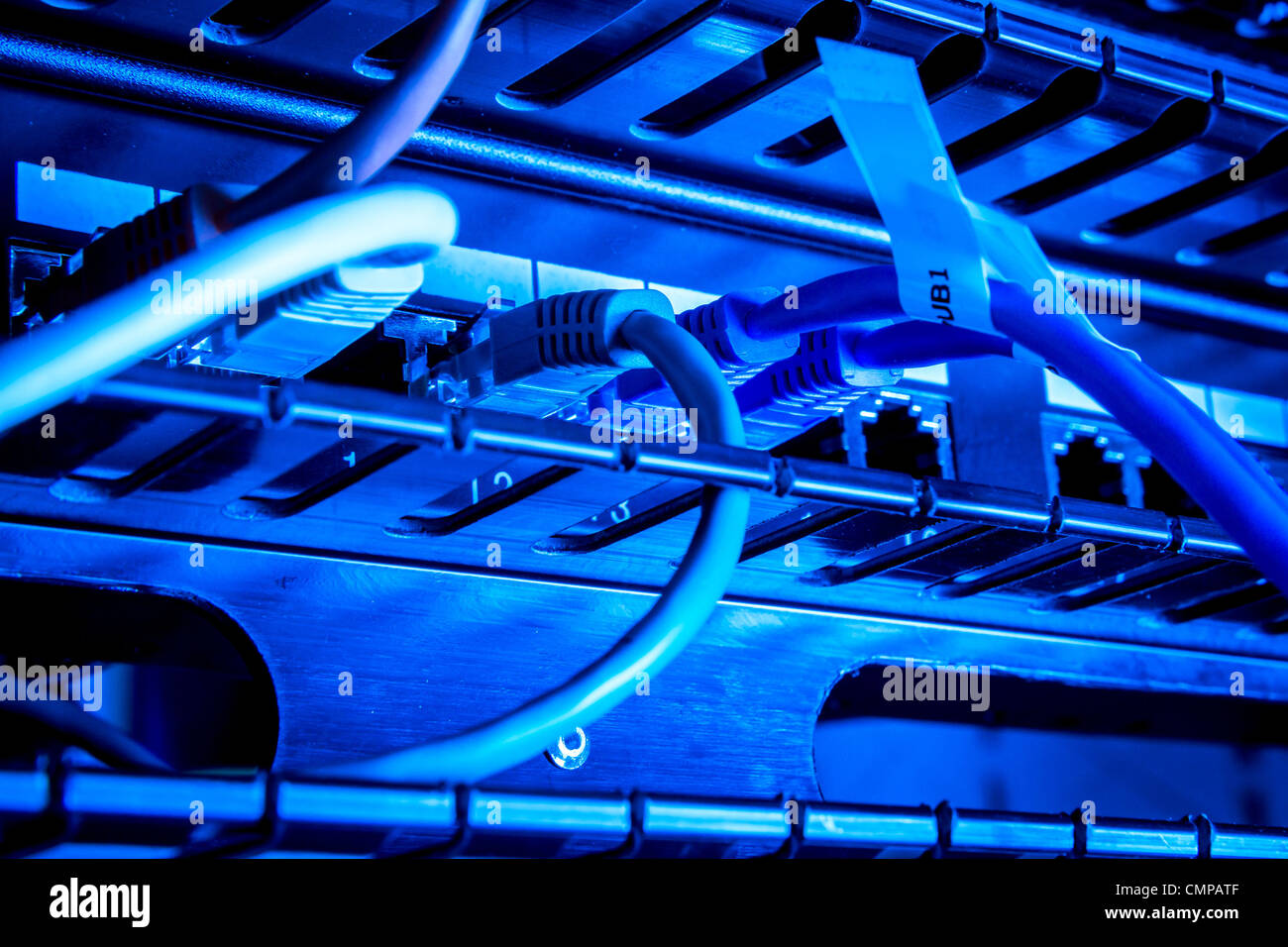 optic fiber cables connected to data center Stock Photo - Alamy