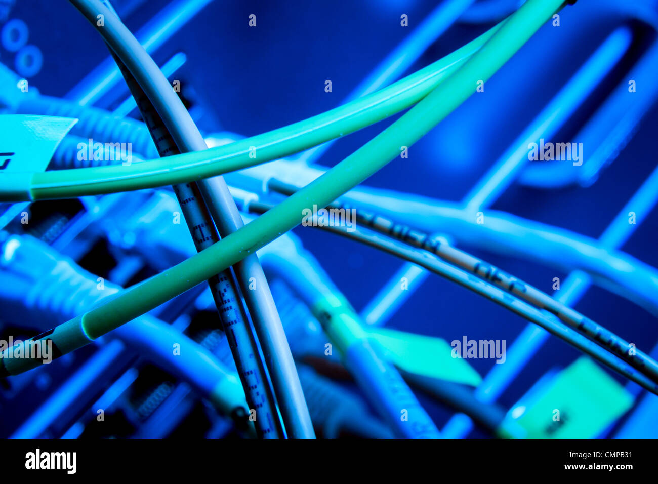 optic fiber cables connected to data center Stock Photo - Alamy