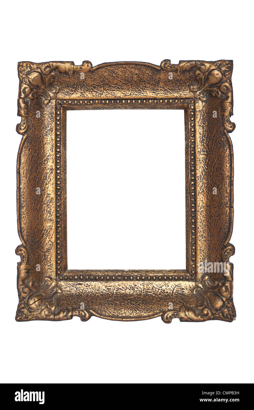Golden frame isolated on white Stock Photo - Alamy