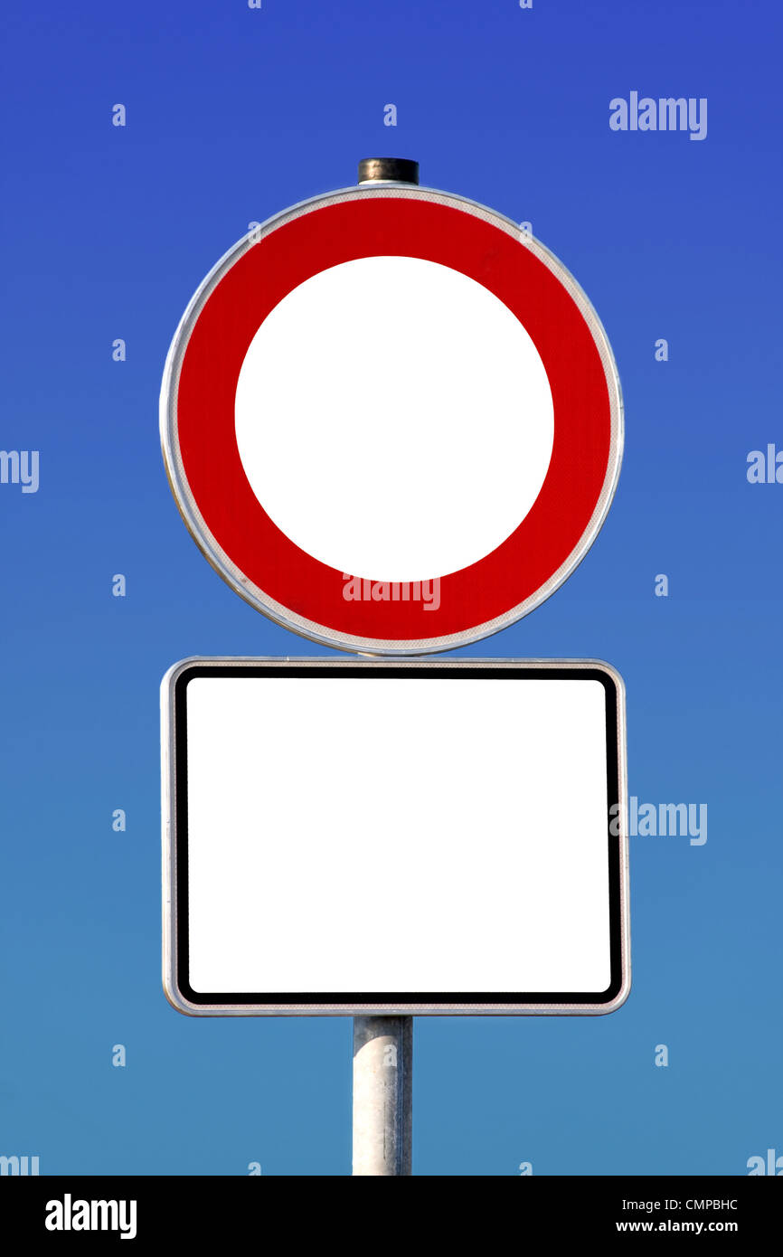 Blank prohibited road traffic sign hi-res stock photography and images ...