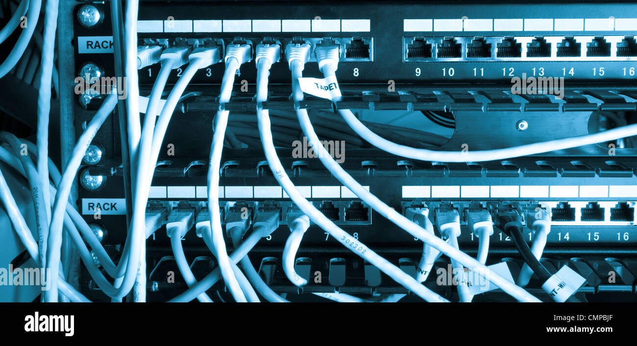 optic fiber cables connected to data center Stock Photo - Alamy