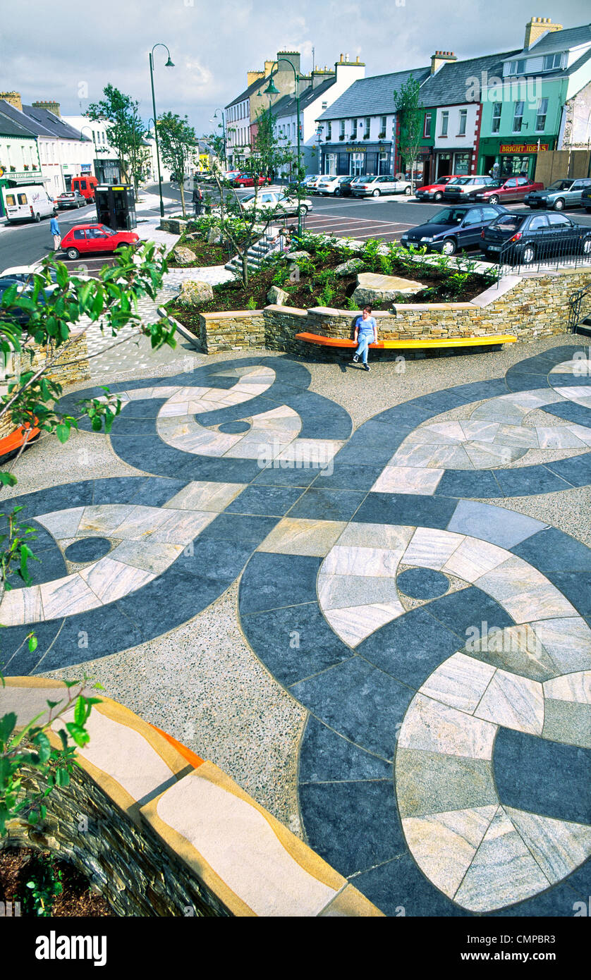 Carndonagh village centre, Inishowen peninsula, based on early Celtic ...