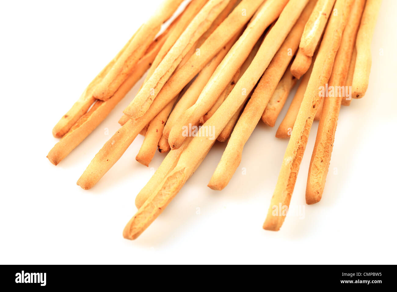 Breadsticks isolated over white background Stock Photo - Alamy