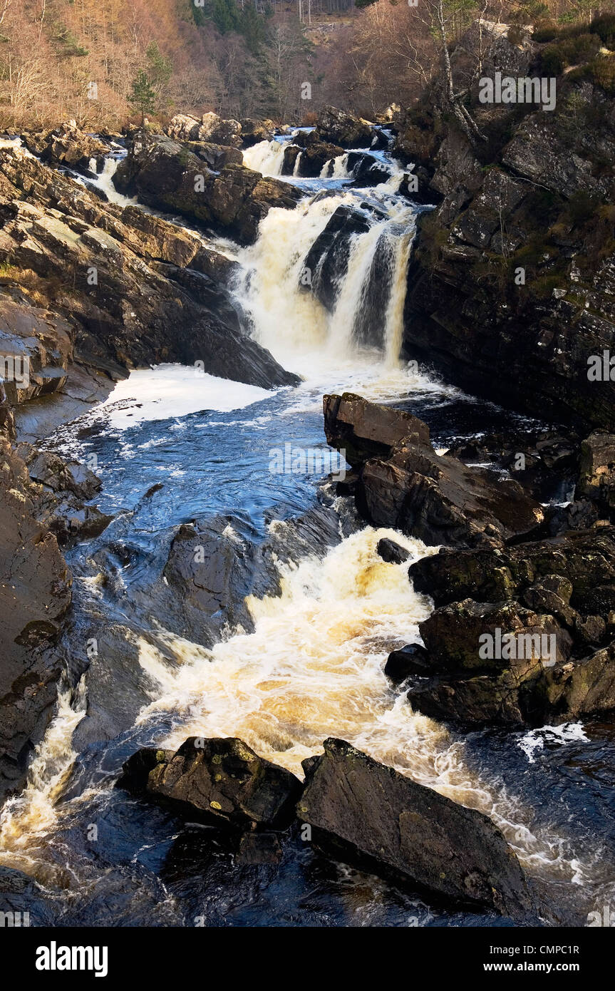 The Falls of Rogie waterfall on the River Blackwater in Ross and ...