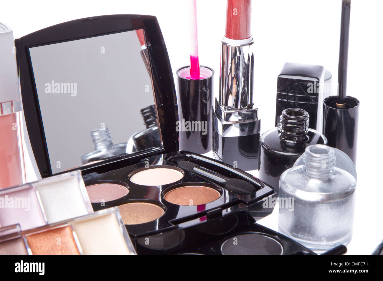 makeup set isolated on white background Stock Photo - Alamy