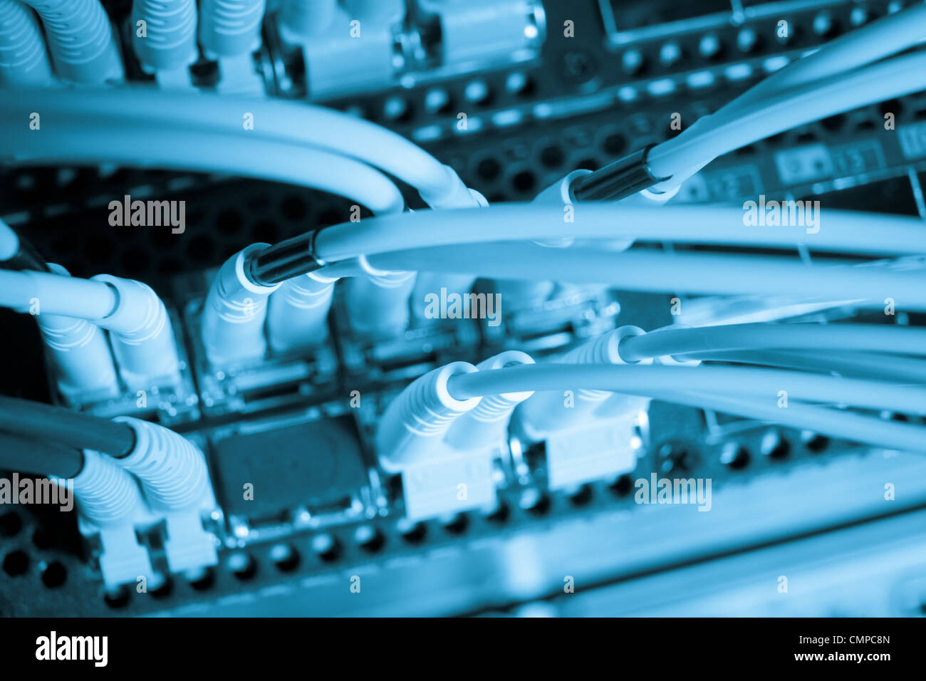 optic fiber cables connected to data center Stock Photo - Alamy
