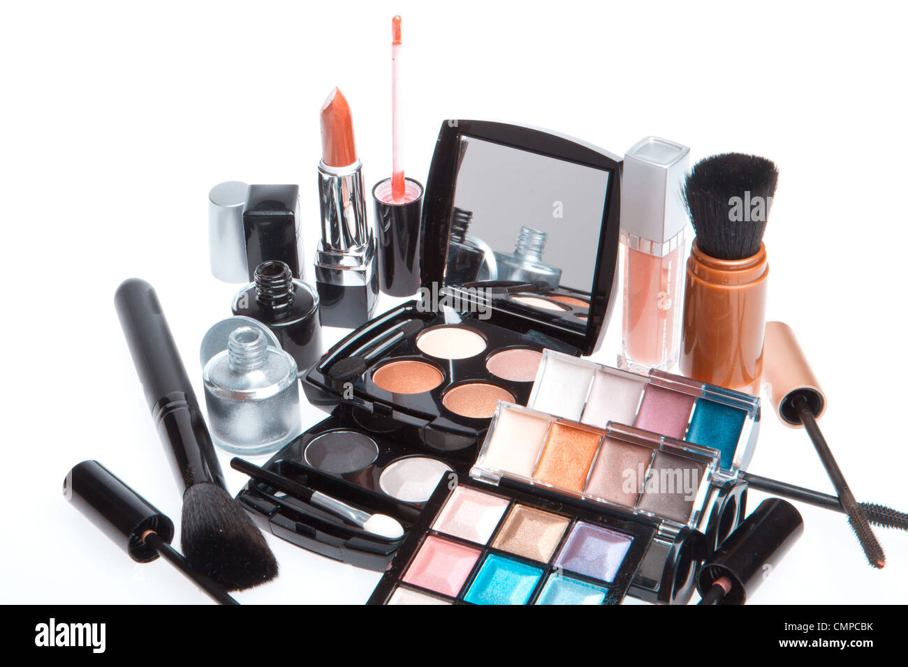 makeup set isolated on white background Stock Photo - Alamy