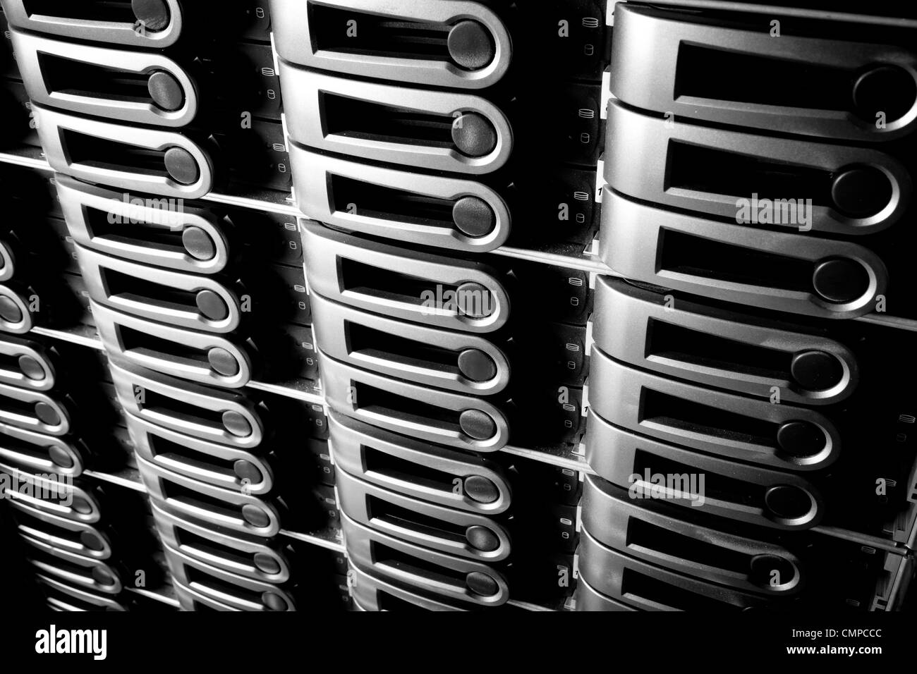 detail of data center with hard drives Stock Photo - Alamy