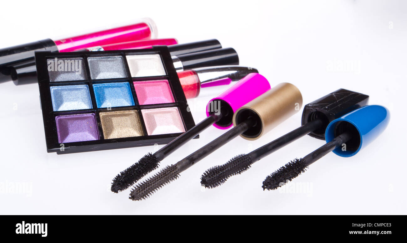 makeup set isolated on white background Stock Photo - Alamy