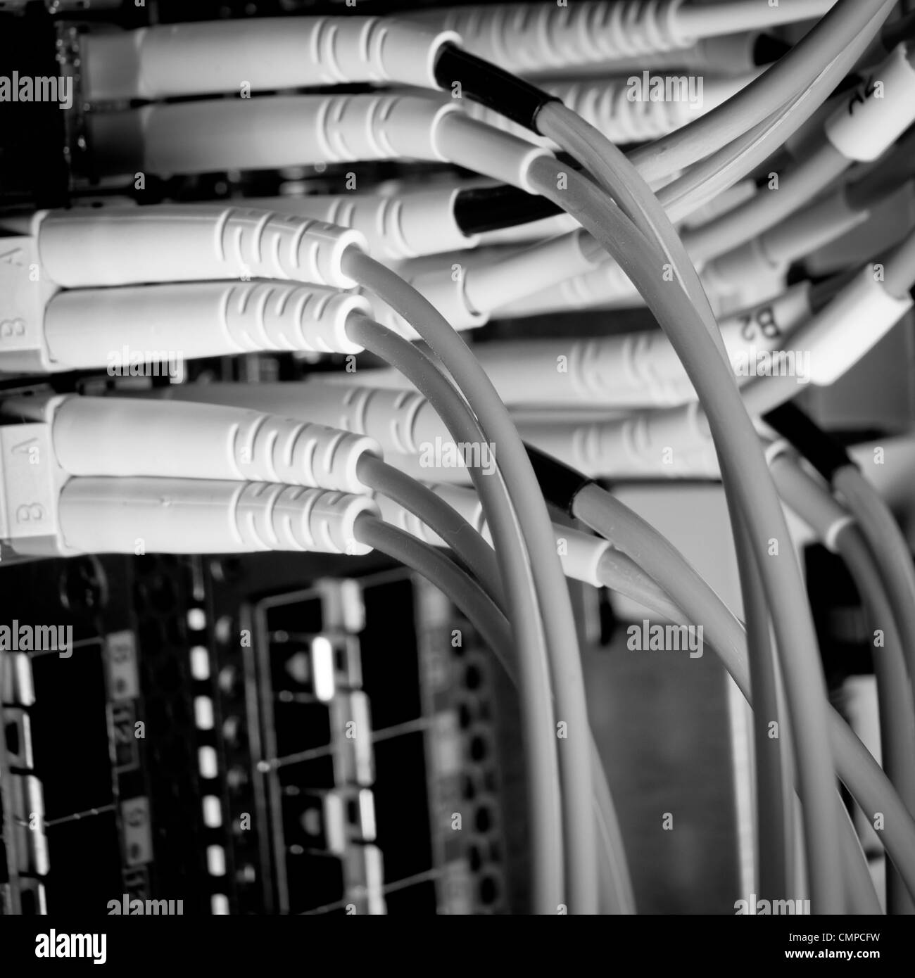 optic fiber cables connected to data center Stock Photo - Alamy