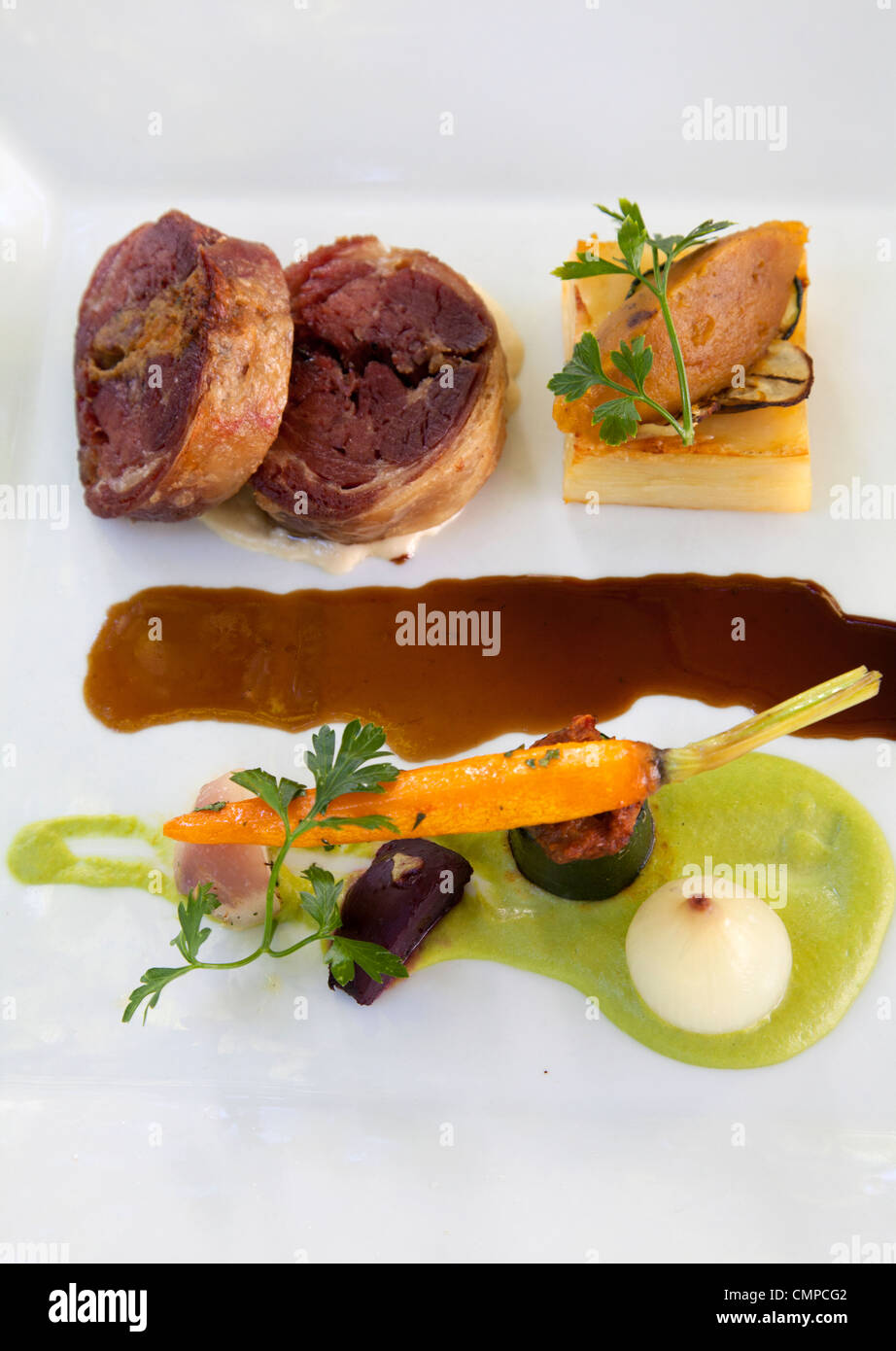 Plate Lamb Neck Confit served at Grand Provence Vineyard in Franschhoek ...