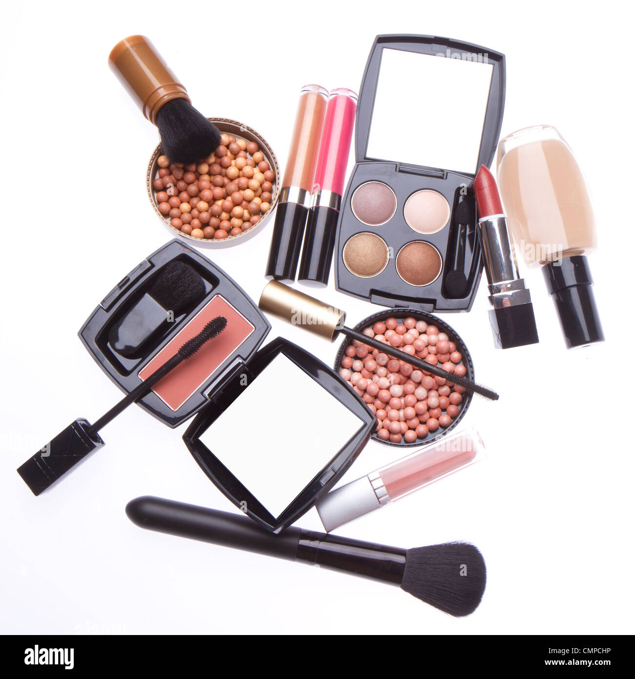 makeup collection isolated on white background Stock Photo - Alamy