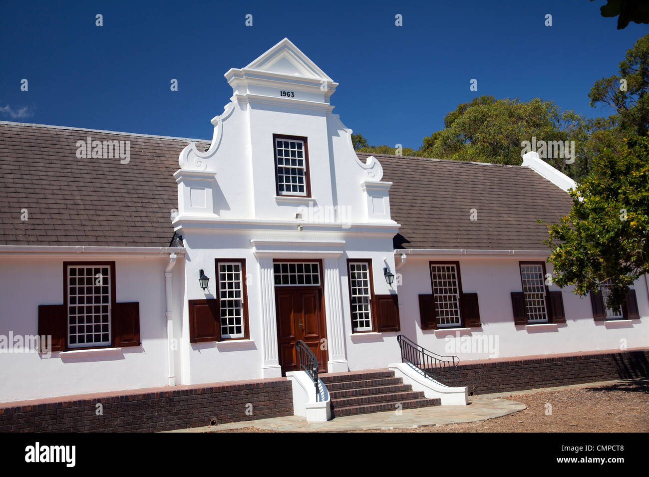 Building in Dutch Architecture style in Franschhoek Stock Photo - Alamy